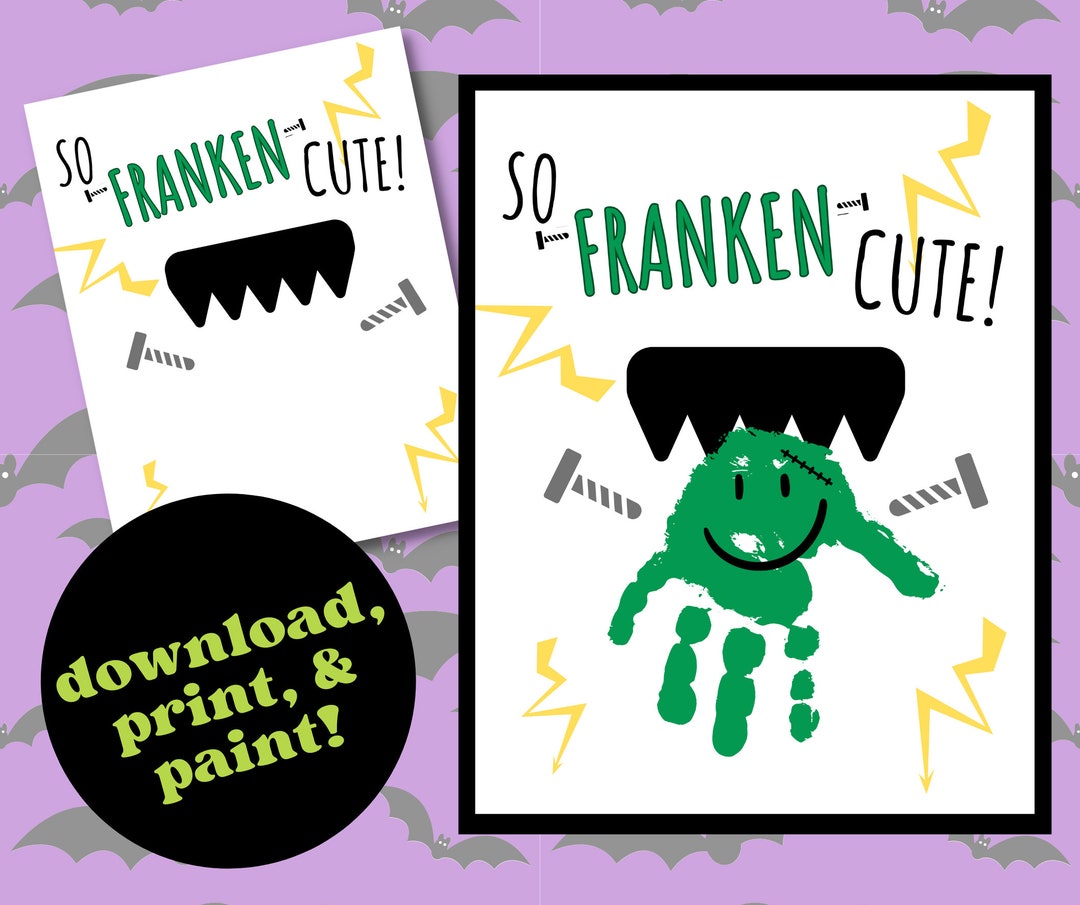 Halloween Printable - so Franken-cute - Download Print - Kids Craft ...