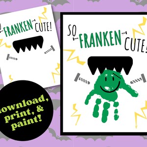 Halloween Printable - so Franken-cute - Download Print - Kids Craft ...