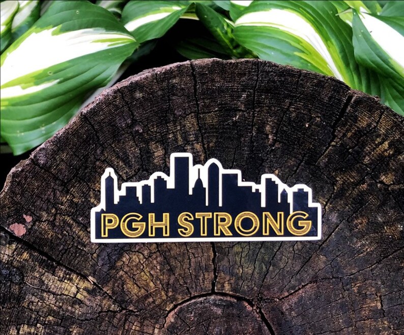 PGH Strong Vinyl Sticker | Pittsburgh Skyline, Waterproof Laptop Decal ...