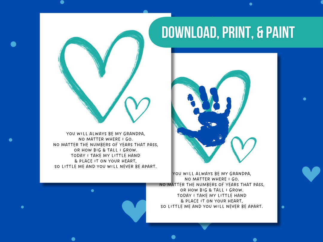 Grandpa's Heart Printable - Download Print- Kids Craft - Gifts - Kids ...