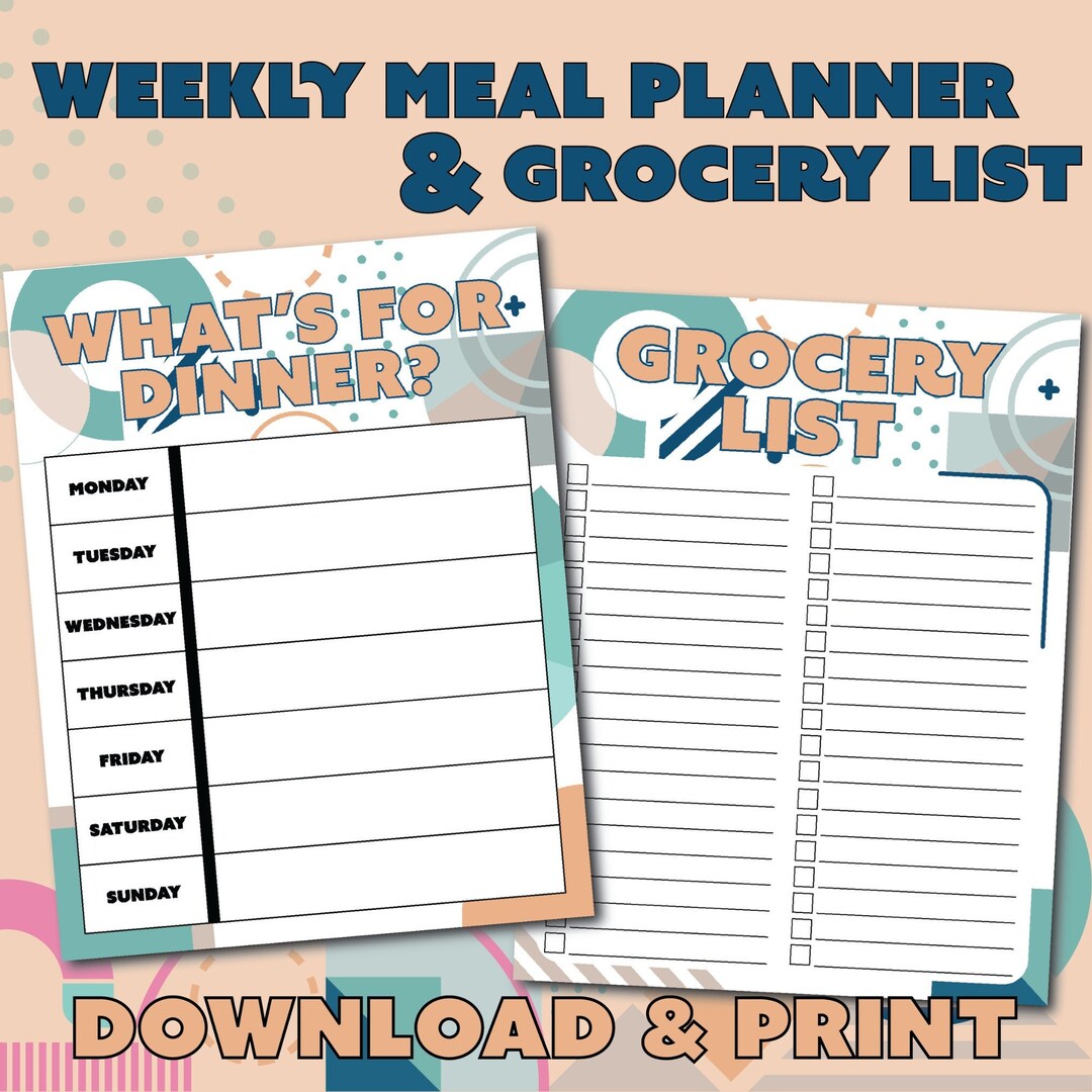 Meal Planner Printable, Weekly Food Plan, Meal Tracker, Food Planner ...