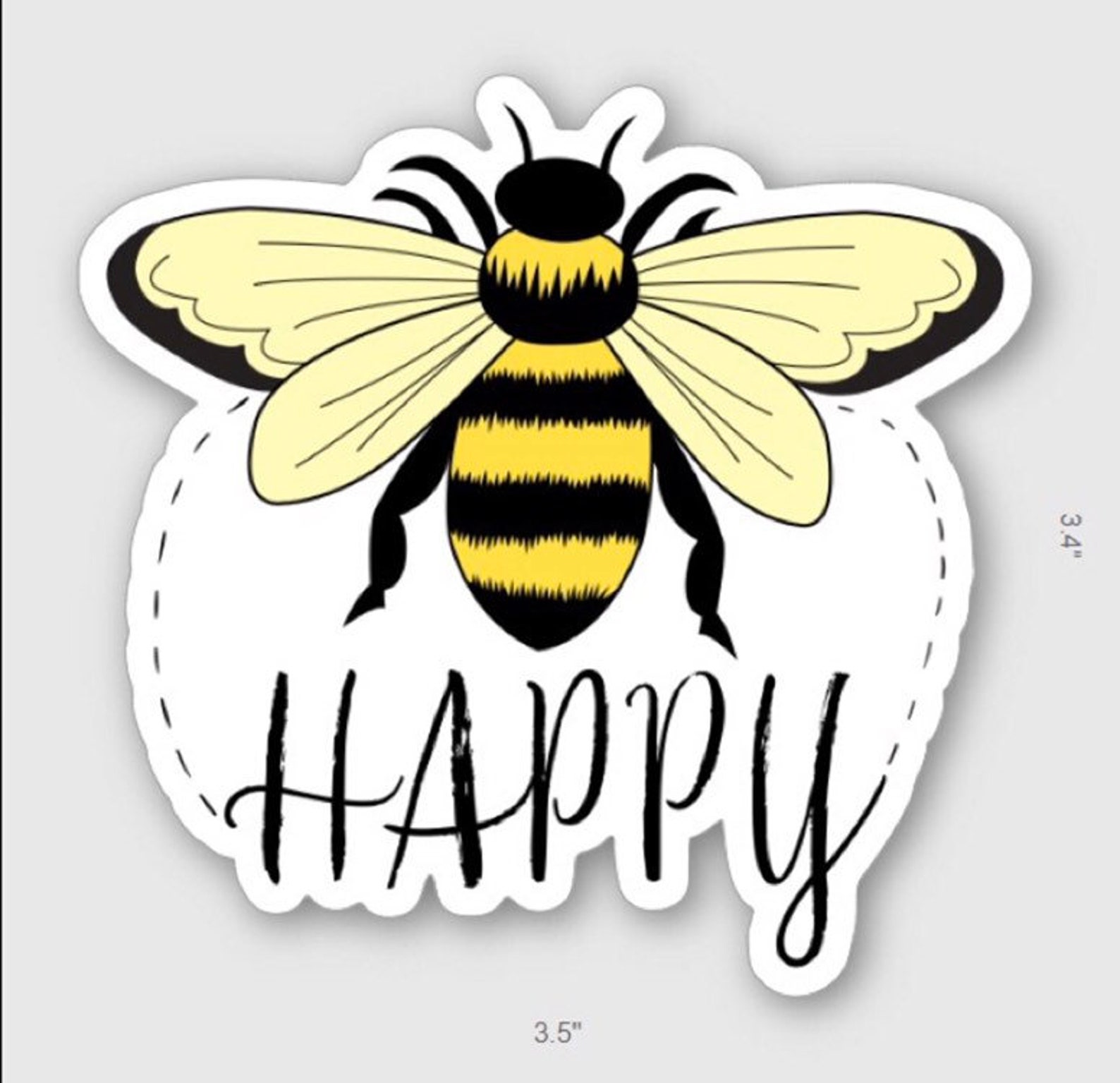 Bee Happy Vinyl Sticker Stickers for Hydroflask Laptop | Etsy