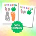 Happy Easter Printable - Download - Bunny - Carrot - Kids Craft - Gifts ...