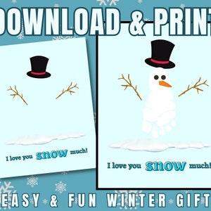 I Love You SNOW Much Printable - Download Print - Kids Craft - Gifts ...