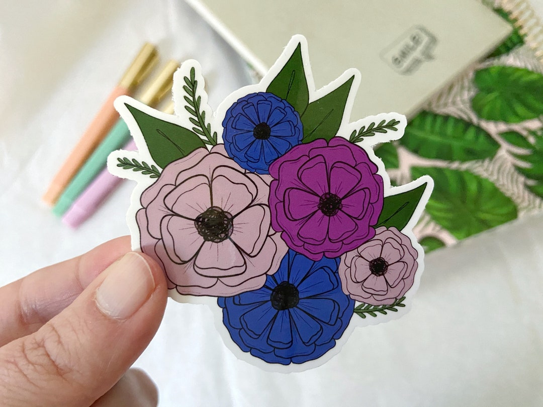 Floral Vinyl Sticker | Stickers for Hydroflask | Laptop Stickers ...