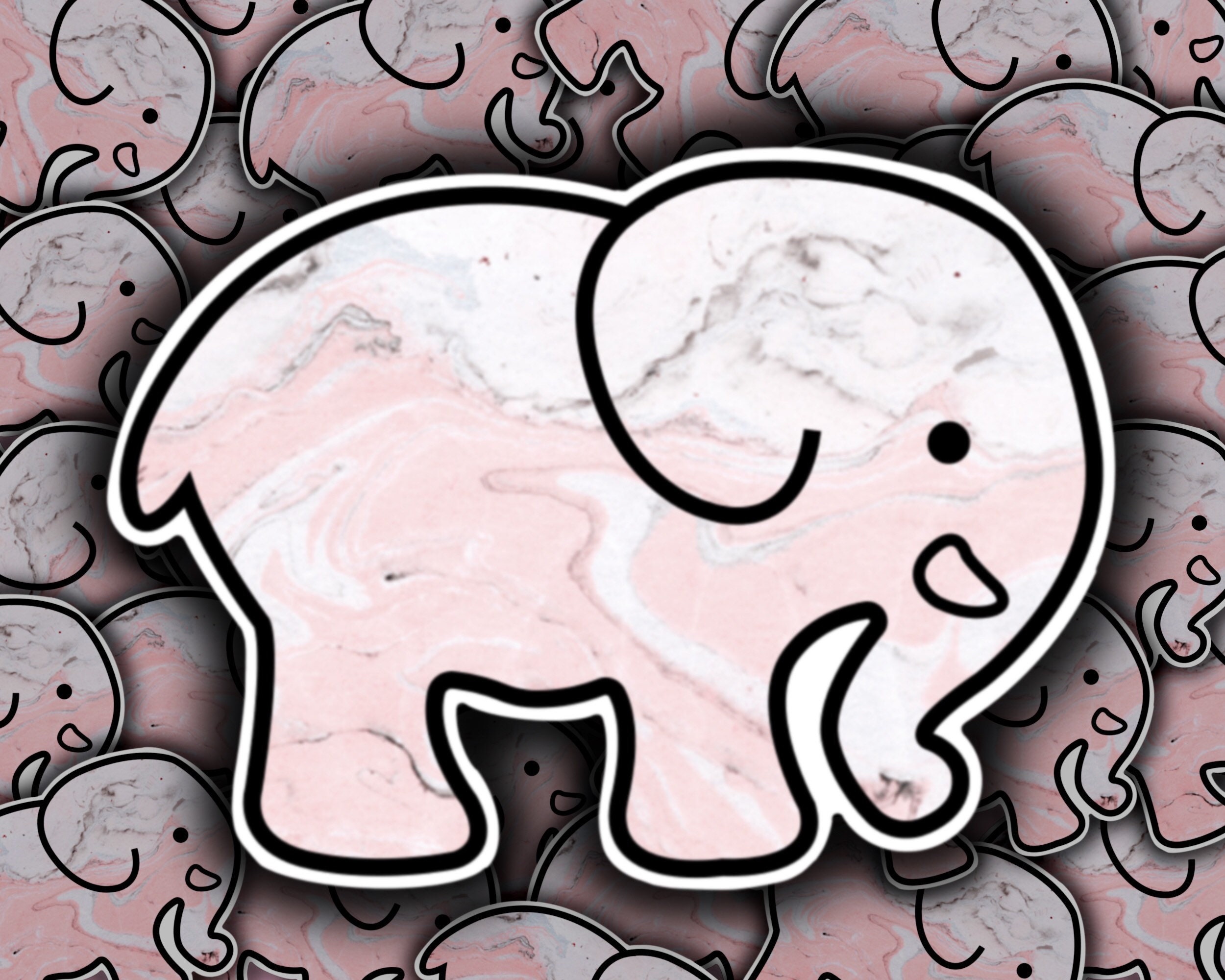Marble Elephant Vinyl Sticker Stickers for Hydroflask - Etsy