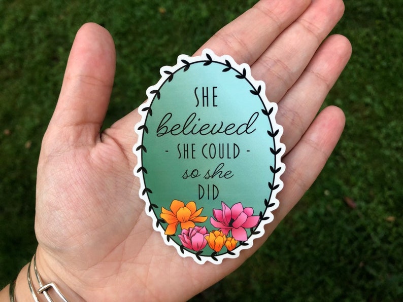 She Believed She Could so She Did Vinyl Sticker Stickers for - Etsy
