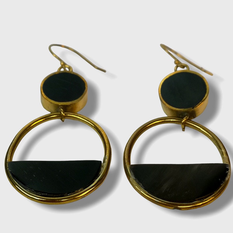 Brass Pounded Earrings - Etsy