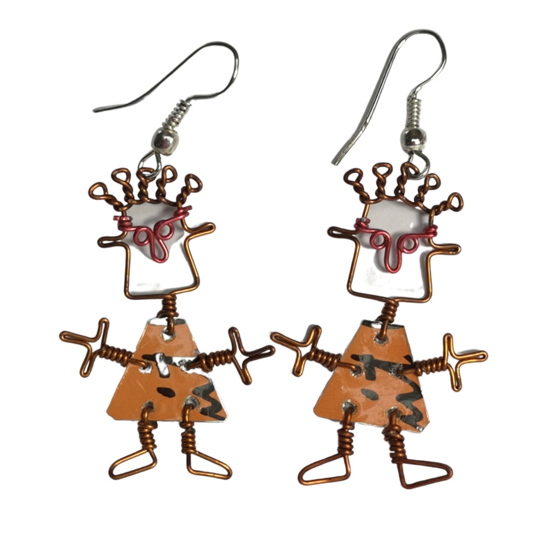 Dancing Tin Woman Earrings, Recycled Tin Earrings, Recycled Tin and ...