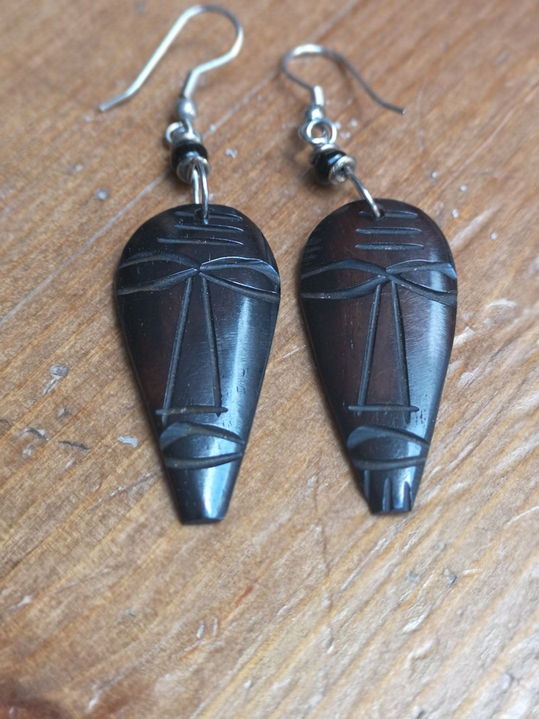 Handmade Kenyan Cow Bone Mask Earrings, Tribal Jewelry - Etsy