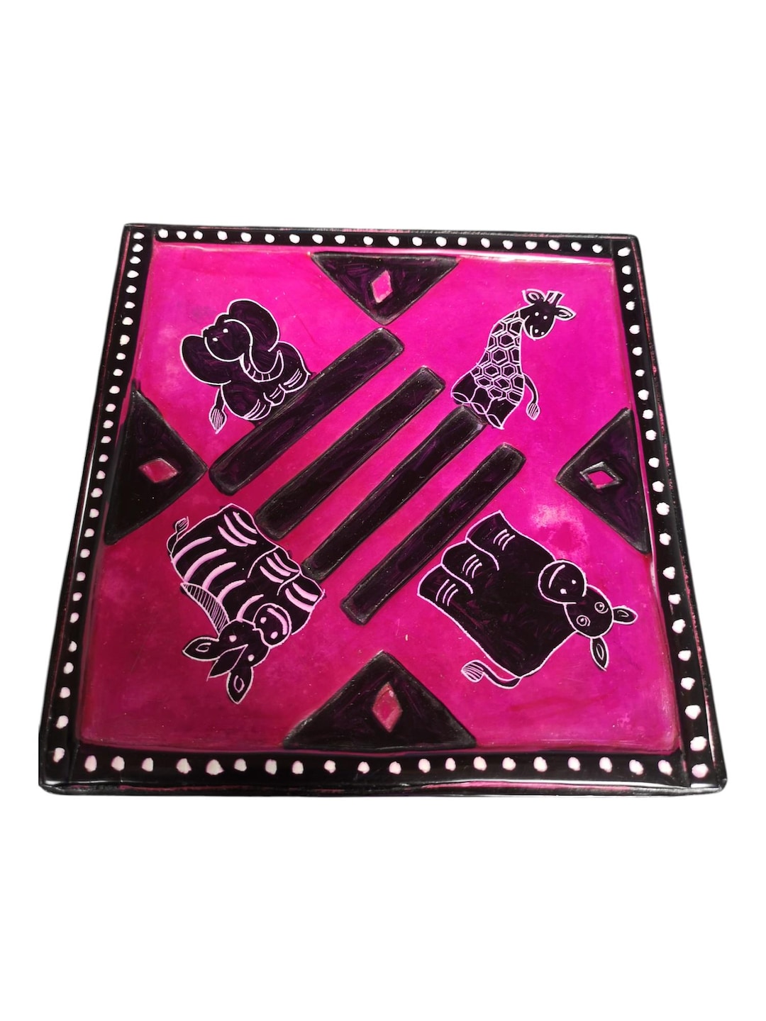 Hand Carved 6" Square Dish, Hand Carved Soapstone, Elephant Tray ...
