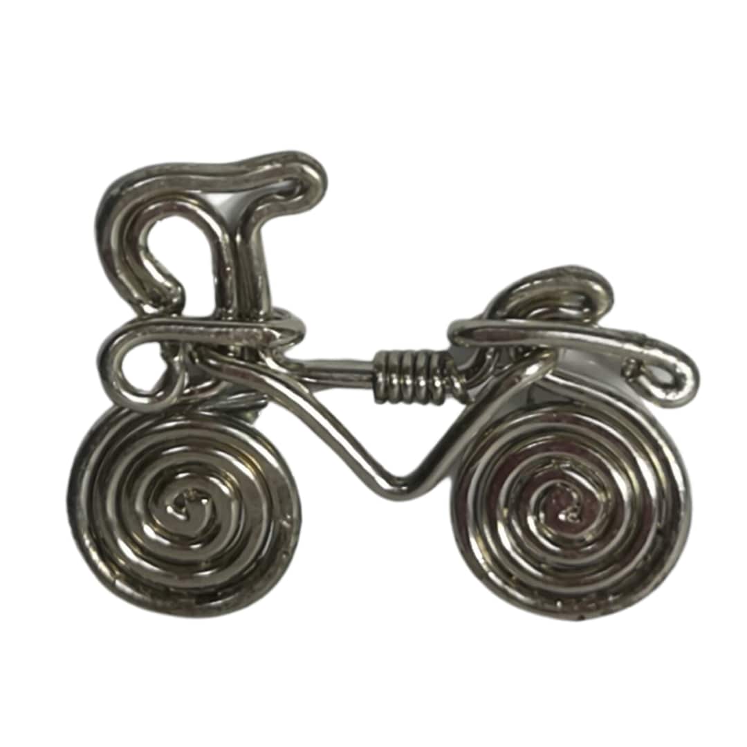 Handmade Silver Bike Brooch, Recycled Copper Wire Pin, Cyclist ...