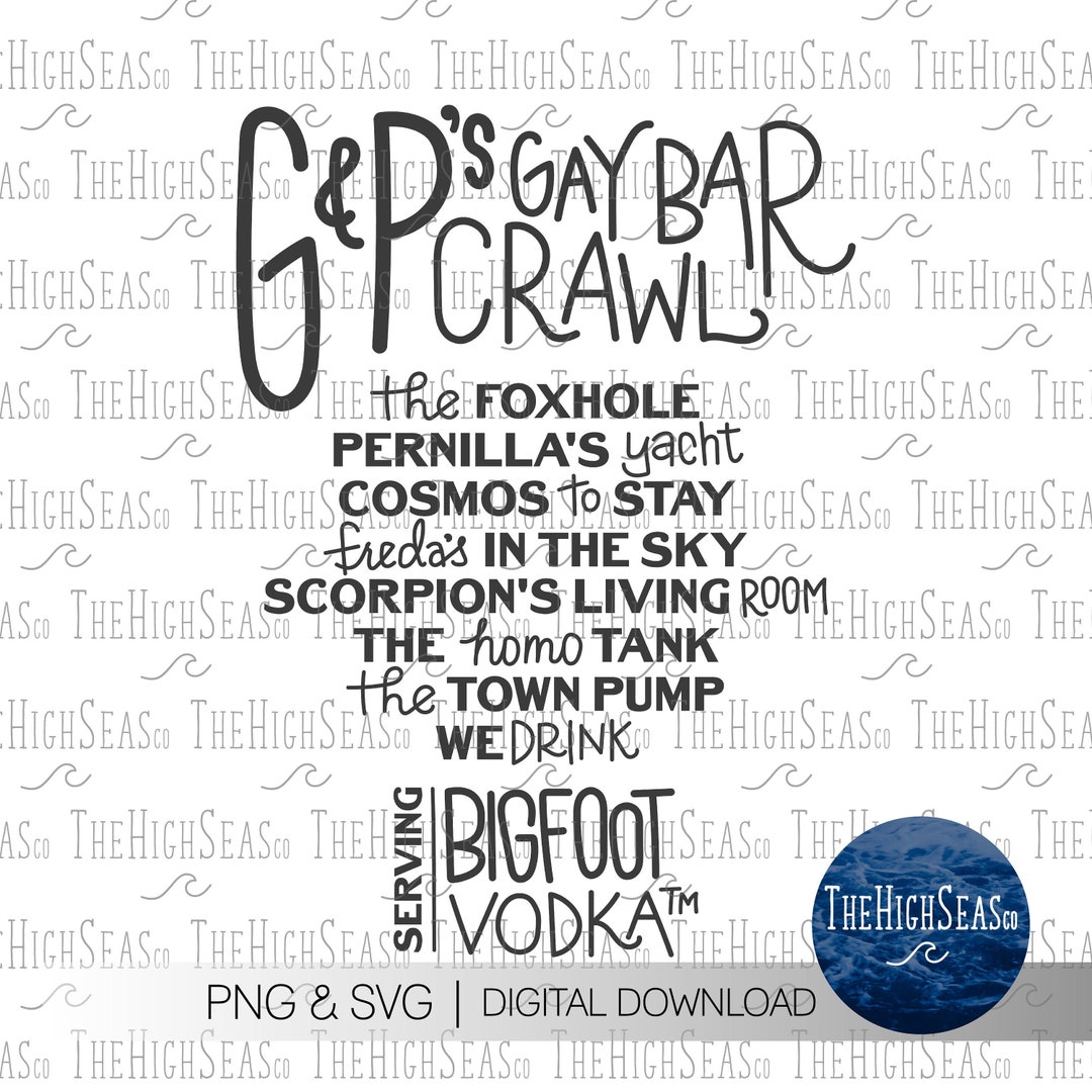 TCO Gay Bar Crawl | Digital Download, Sublimation Design, PNG & SVG ...