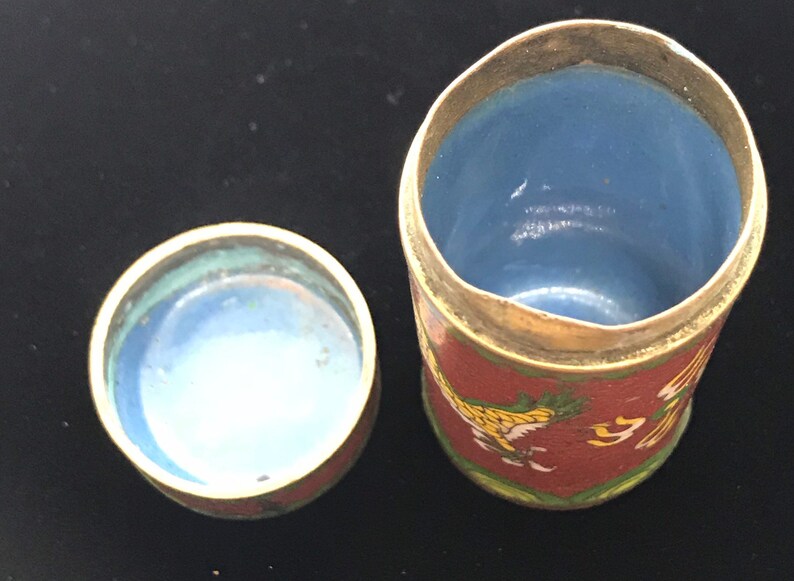 Vintage Enamel Cloisonné Tobacco Snuff Box ~ Dragon Ethnic Design - Etsy