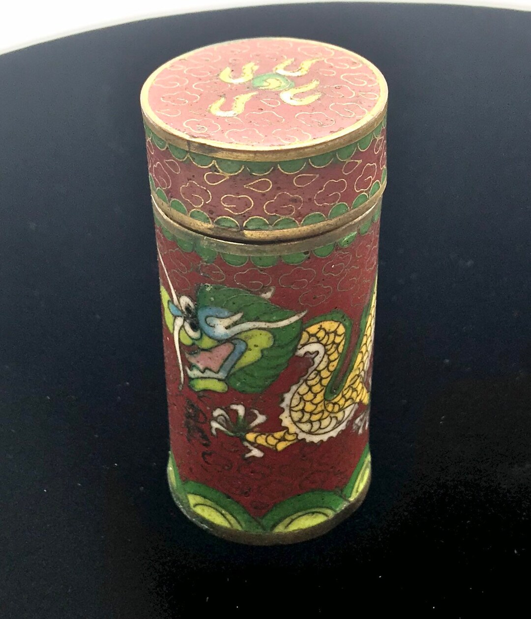 Vintage Enamel Cloisonné Tobacco Snuff Box ~ Dragon Ethnic Design - Etsy