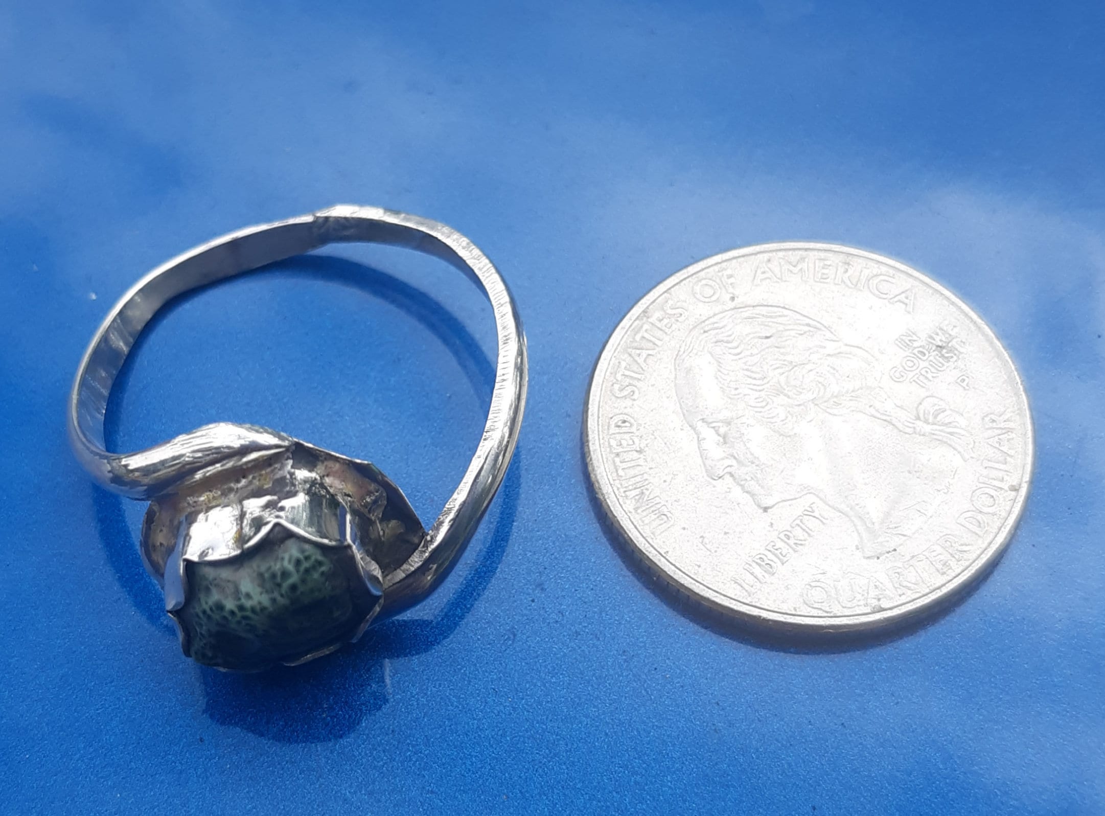 Isle Royale Greenstone Size 11 Finger Ring Set in Sterling - Etsy