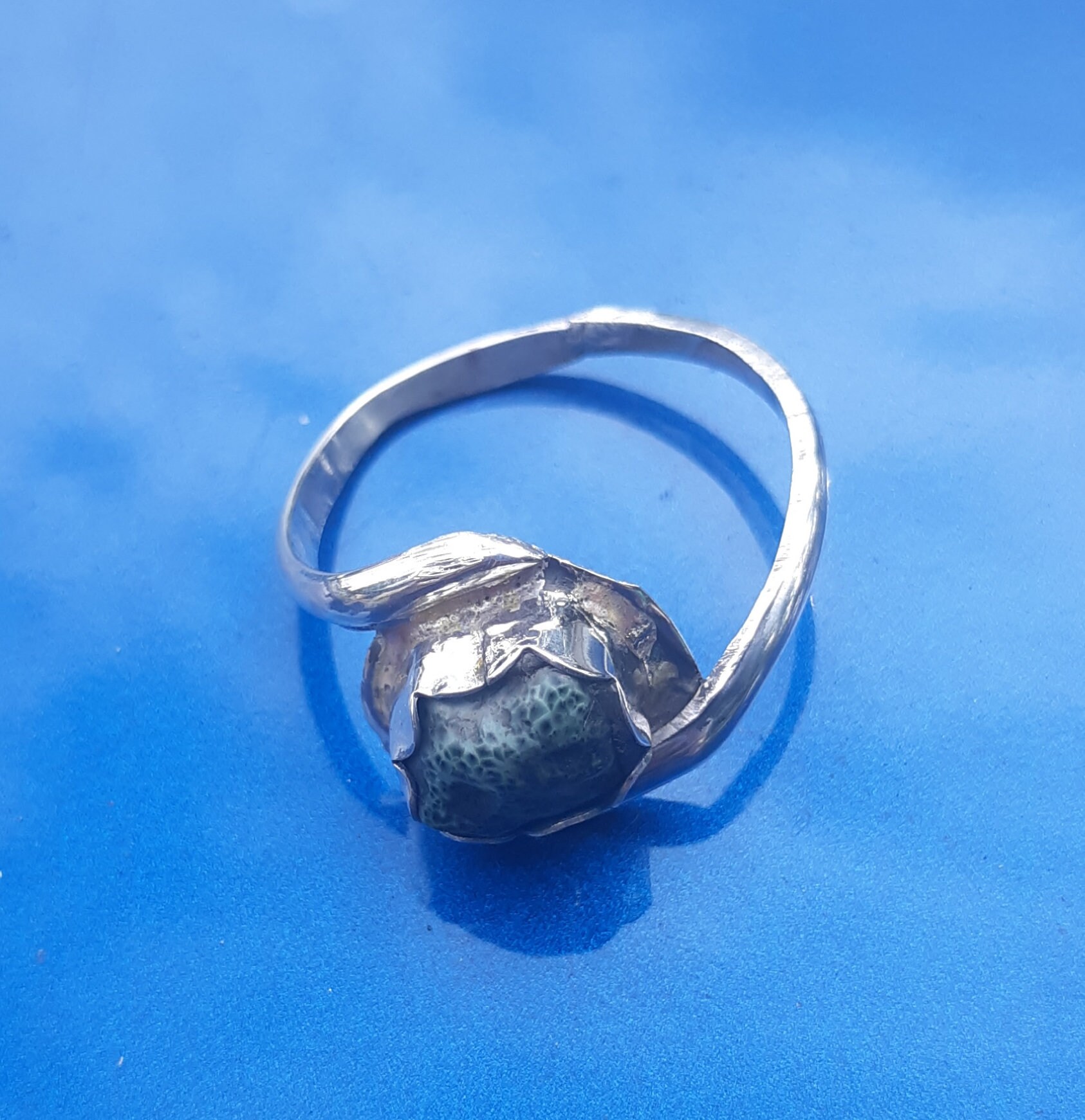 Isle Royale Greenstone Size 11 Finger Ring Set in Sterling - Etsy