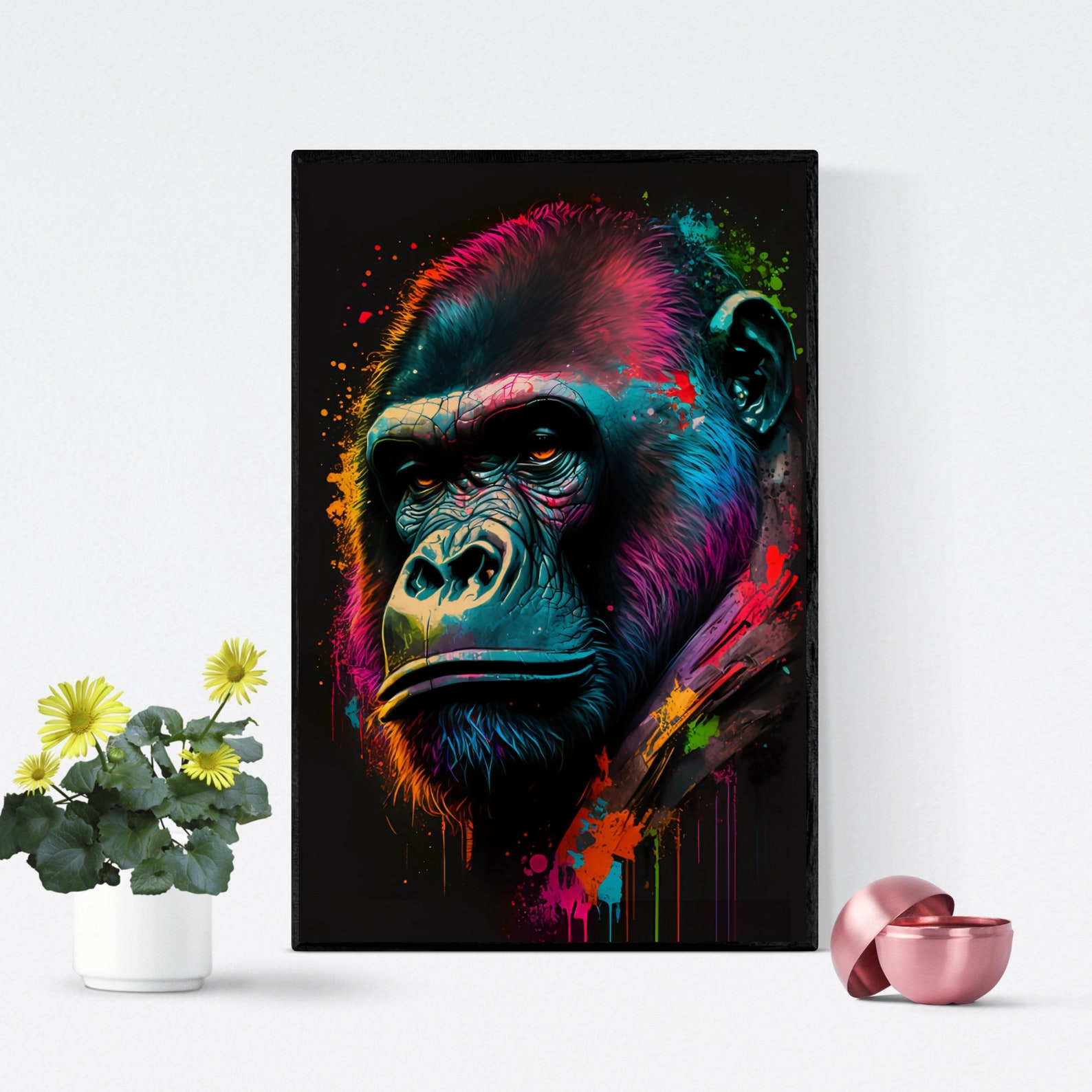 Graffiti Gorilla Digital Print, Digital Art Print, Wall Art, AI ...