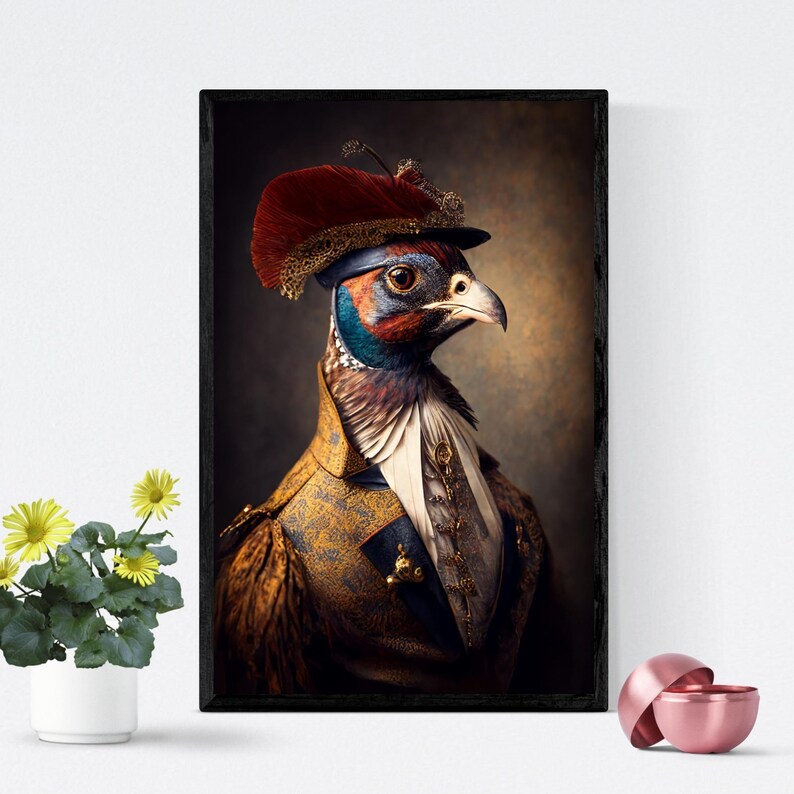 Fashionista Pheasant, AI Art, Wall Art, AI Generated Art, Digital Art ...