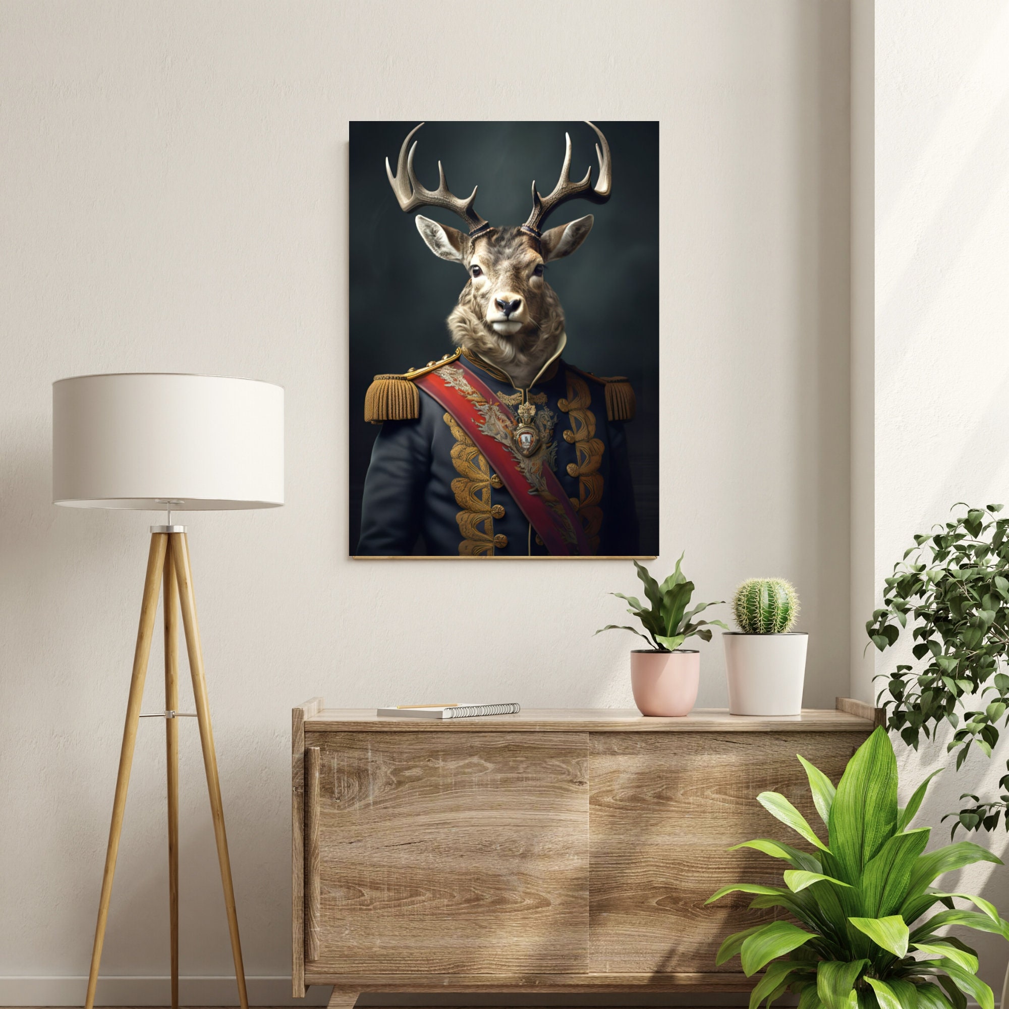 Brigadier Stag, Military, AI Art, Wall Art, AI Generated Art, Digital ...