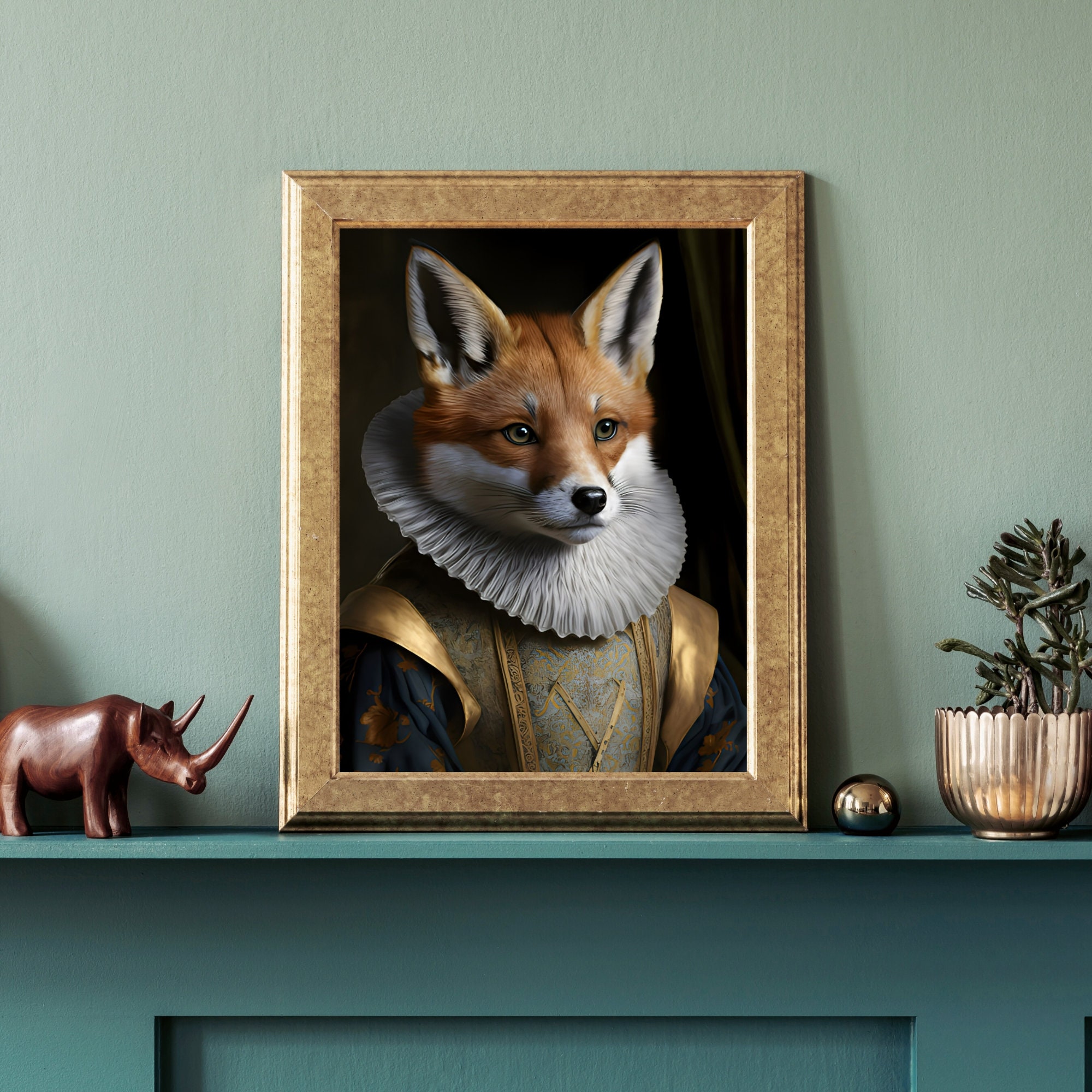 Royal Fox AI Art Wall Art AI Generated Art Digital Art - Etsy