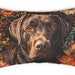 Abstract Art Chocolate Labrador Retriever Lumbar Couch Throw Pillow ...