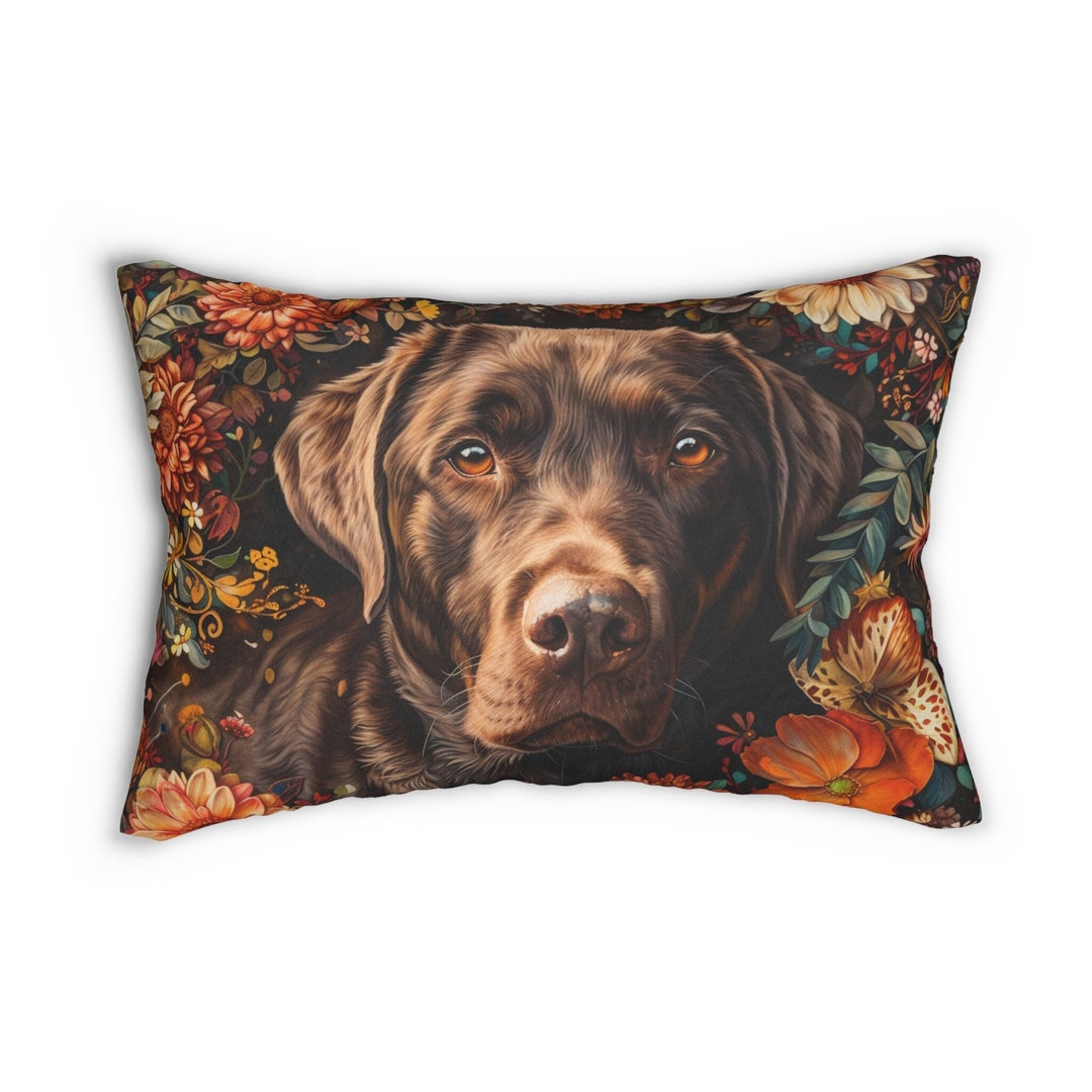 Abstract Art Chocolate Labrador Retriever Lumbar Couch Throw Pillow ...