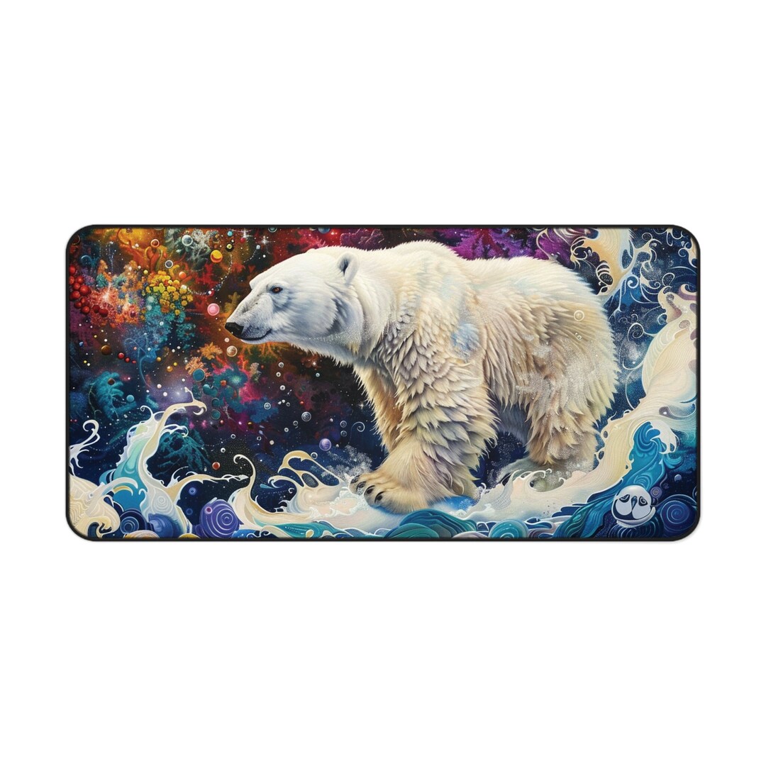 Rainbow Polar Bear Pop Art Desk Mat, Extended Mouse Pad, Gaming Desk ...