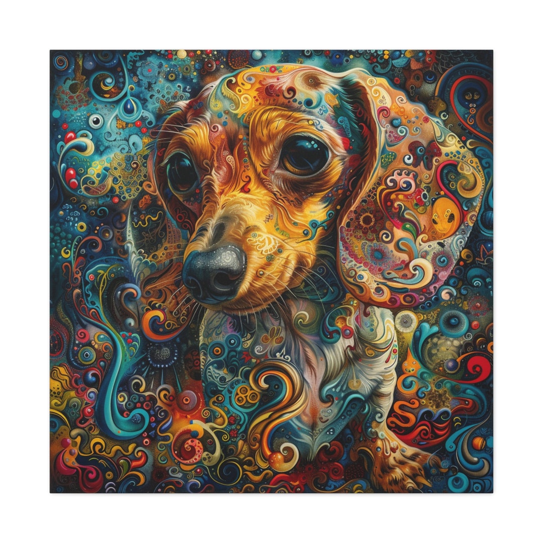 Dachshund Weiner Dog Aesthetic Abstract Art Print Colorful Floral ...