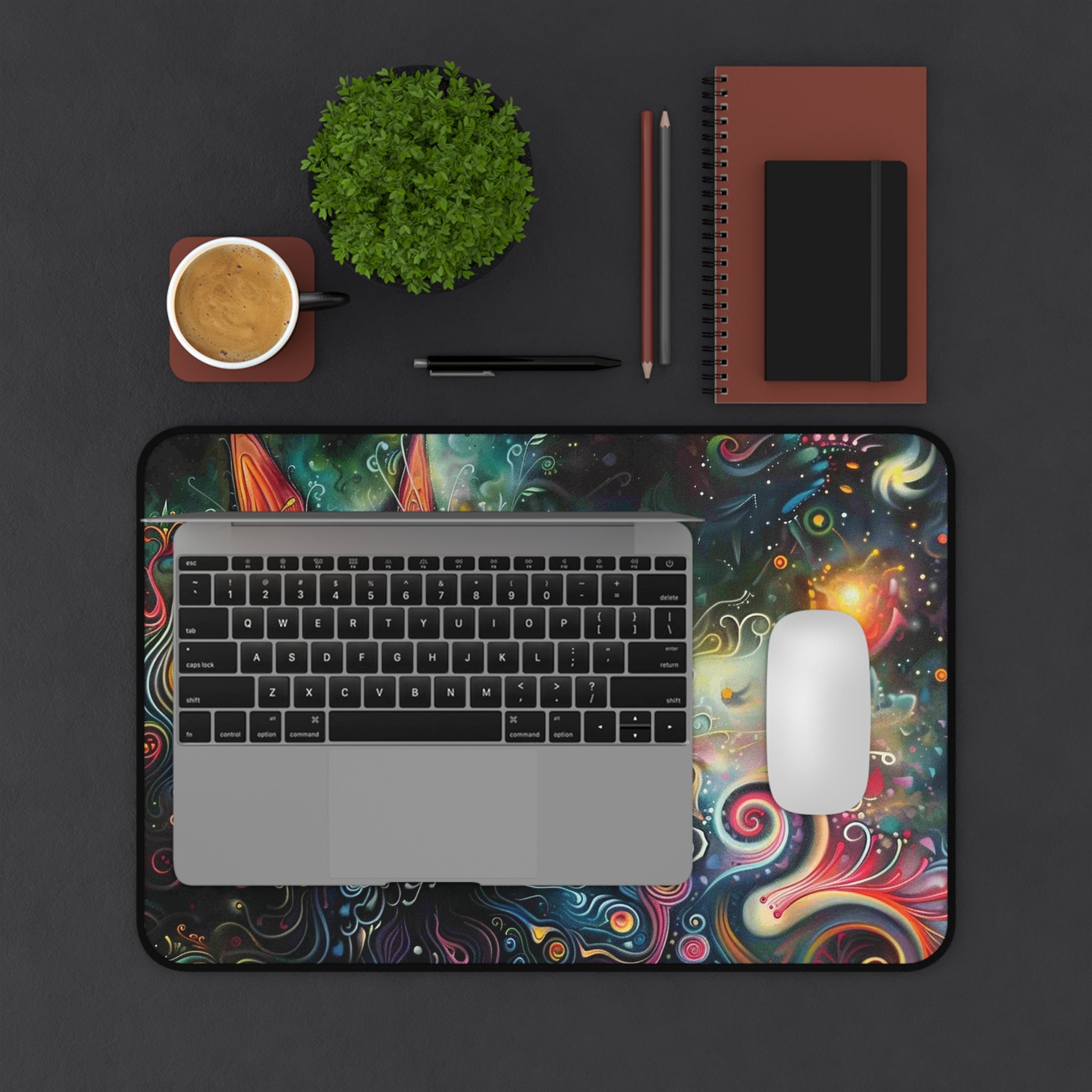 Rainbow Black Cat Pop Art Desk Mat, Extended Mouse Pad, Gaming Desk Mat ...