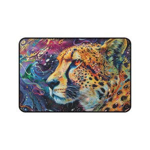 Rainbow Pop Art Cheetah Desk Mat, Extended Mouse Pad, Gaming Desk Mat ...