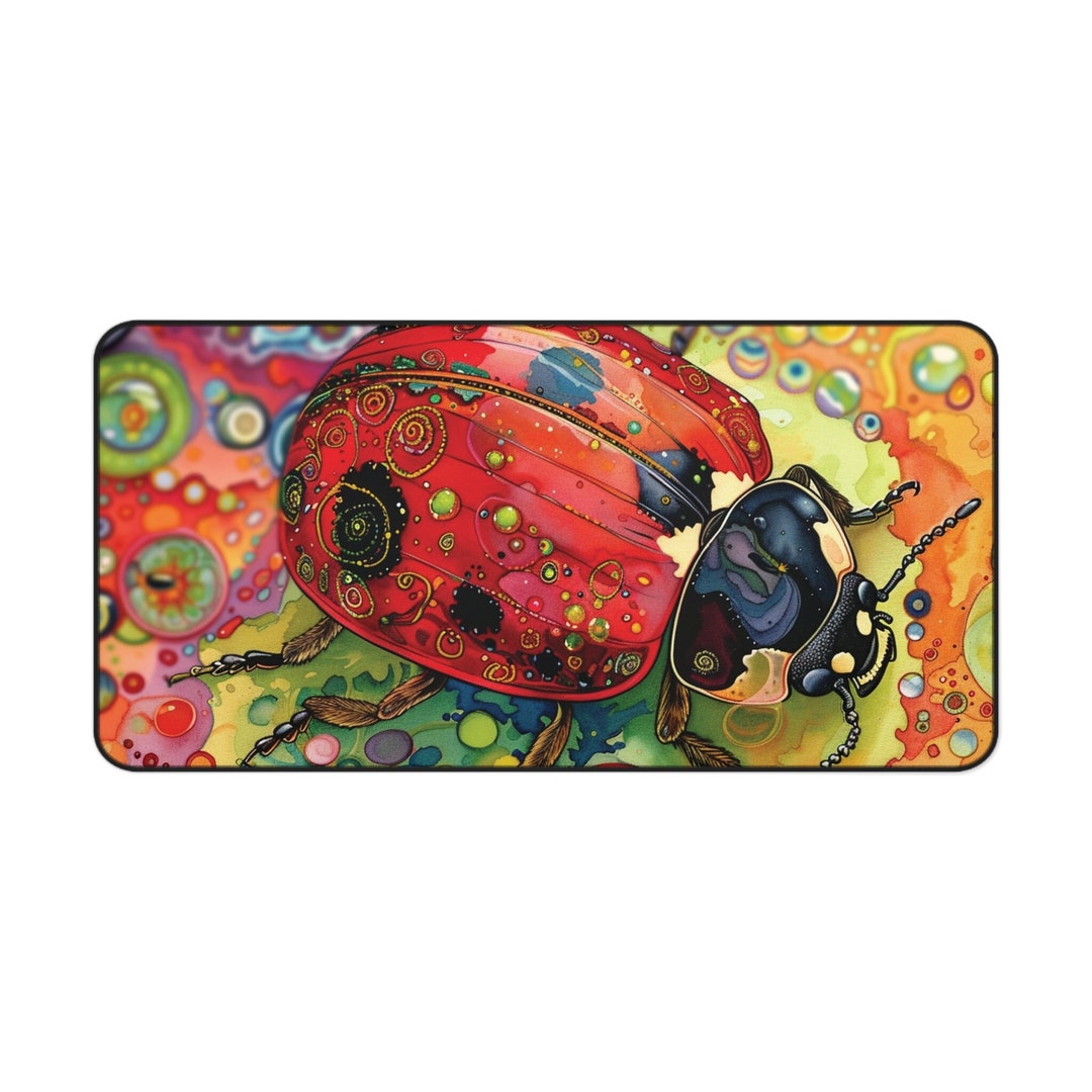 Ladybug Rainbow Pop Art Desk Mat, Extended Mouse Pad, Gaming Desk Mat ...