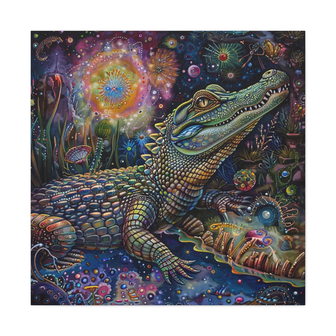 Alligator Print Boho Aesthetic Abstract Wall Art Canvas Gallery Wrap ...