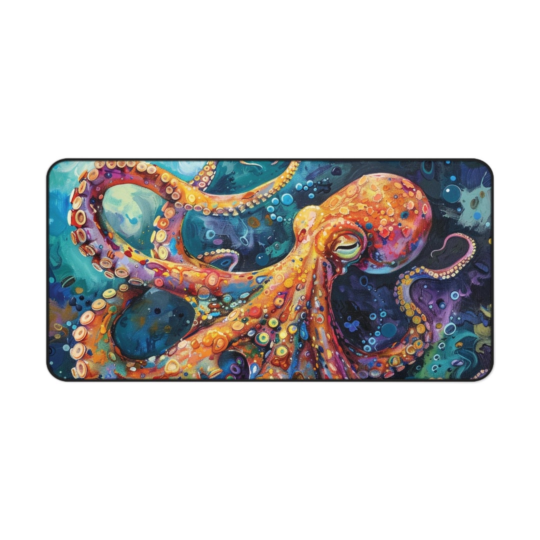 Octopus Rainbow Pop Art Desk Mat, Extended Mouse Pad, Gaming Desk Mat ...