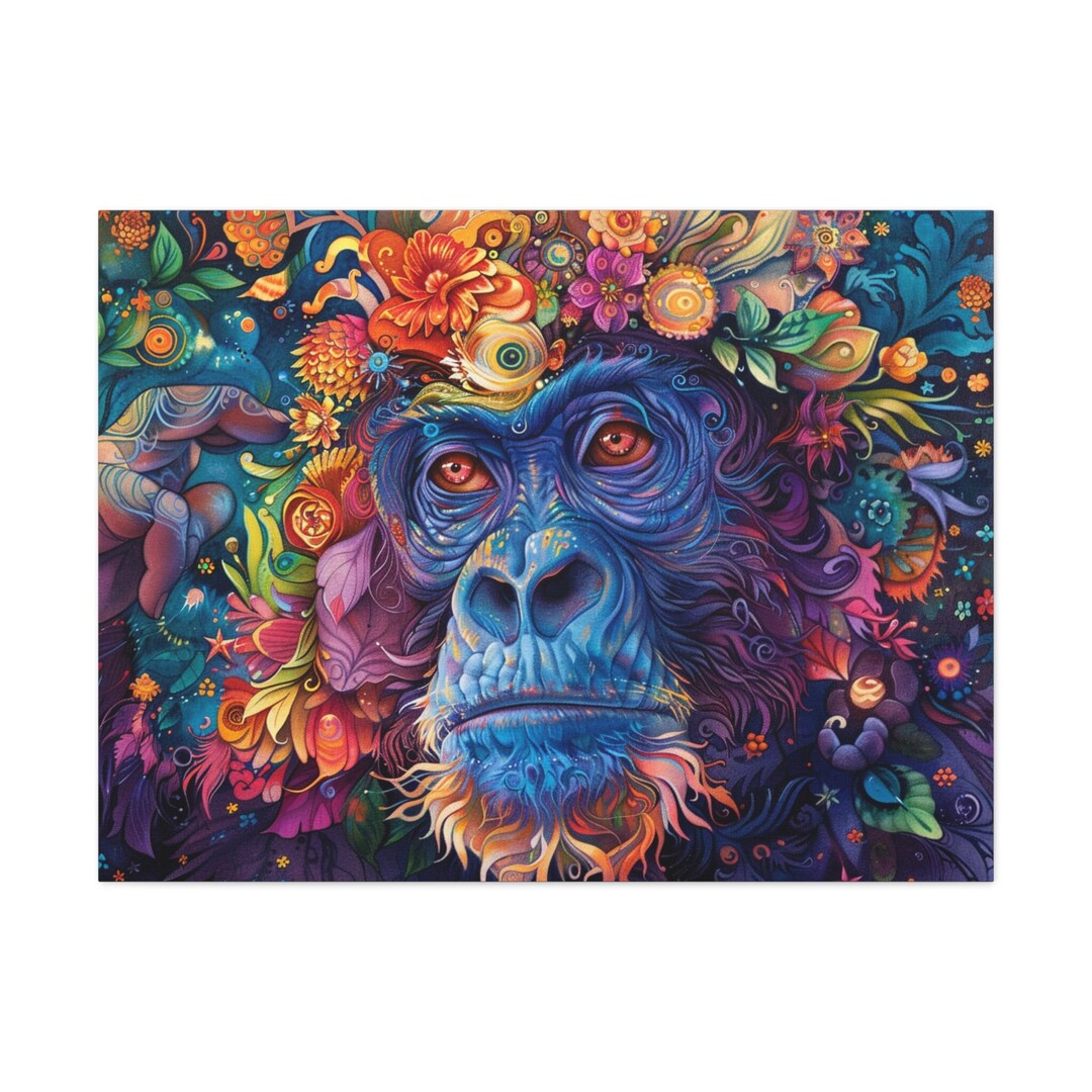Rainbow Boho Gorilla Pop Art Painting Gallery Wrap Canvas Wall Art ...
