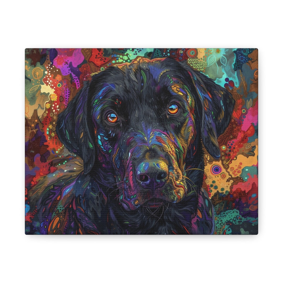 Colorful Black Labrador Retriever Wall Art, Lab Dog Lover Gift, Dog Mom ...