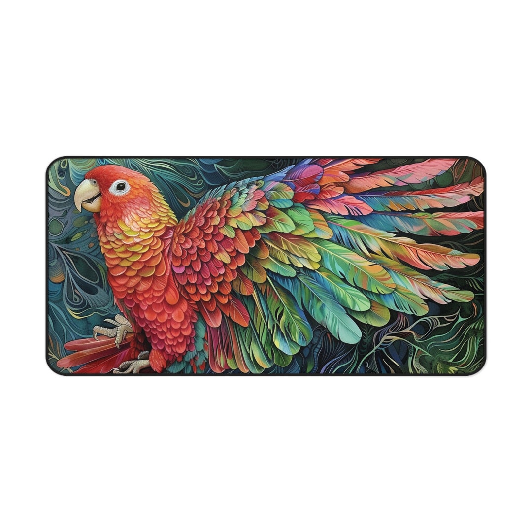 Parrot Rainbow Pop Art Desk Mat, Extended Mouse Pad, Gaming Desk Mat ...