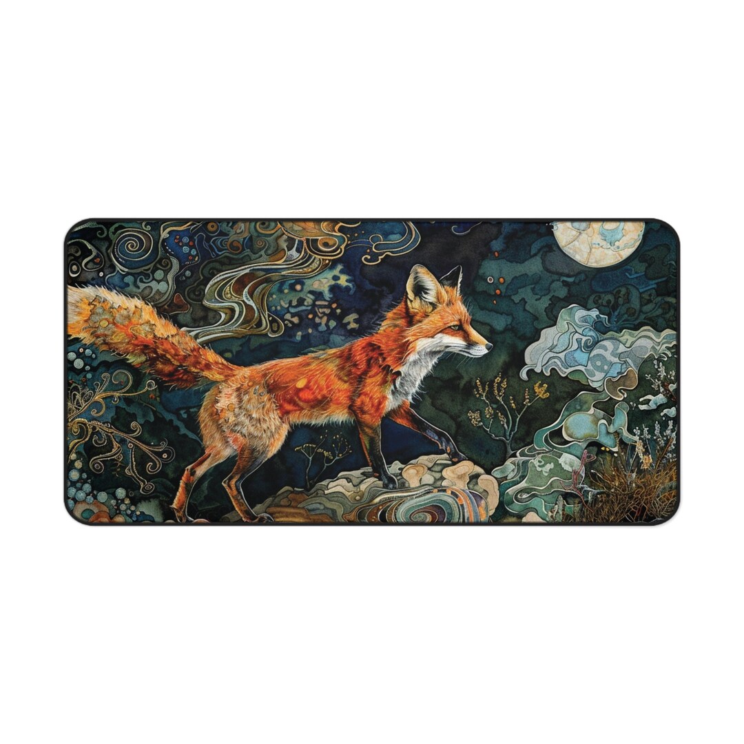 Rainbow Red Fox Pop Art Desk Mat, Extended Mouse Pad, Gaming Desk Mat ...