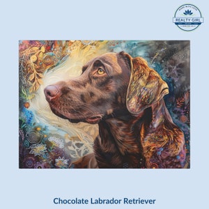 Chocolate Labrador Wall Art, Dog Lover Gift, Dog Mom Gift, Birthday ...