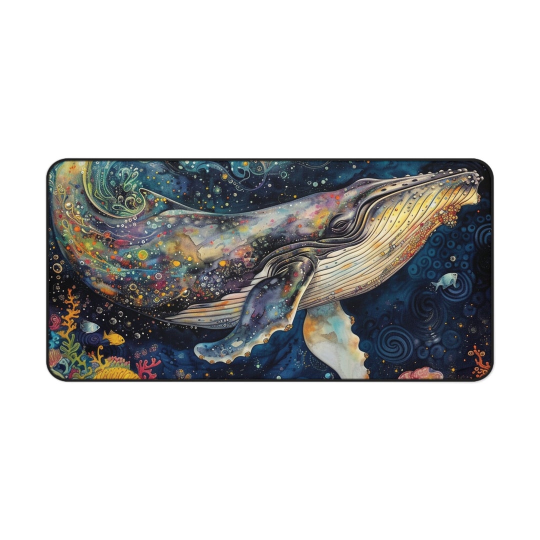 Rainbow Humpback Whale Pop Art Desk Mat, Extended Mouse Pad, Gaming ...