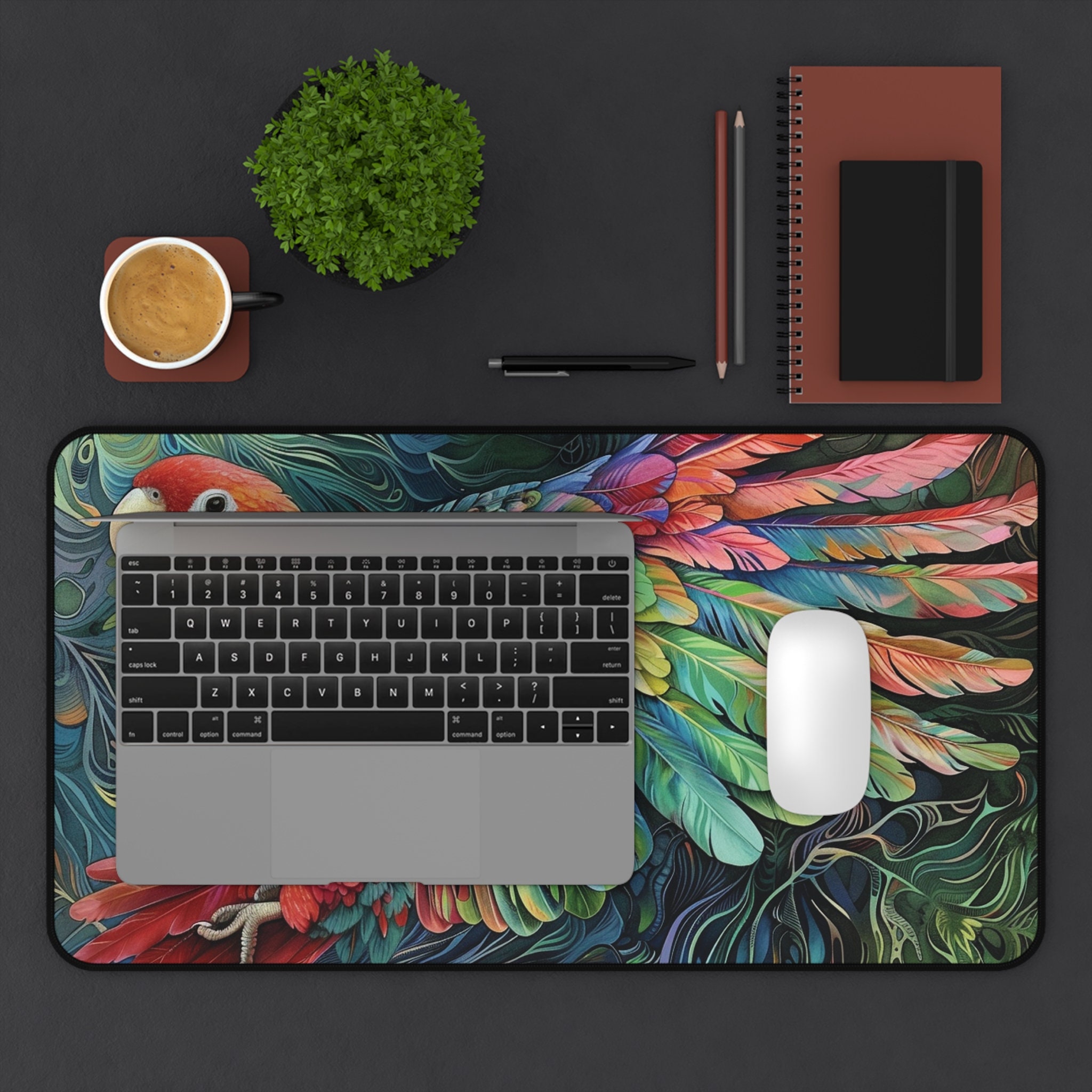 Parrot Rainbow Pop Art Desk Mat, Extended Mouse Pad, Gaming Desk Mat ...