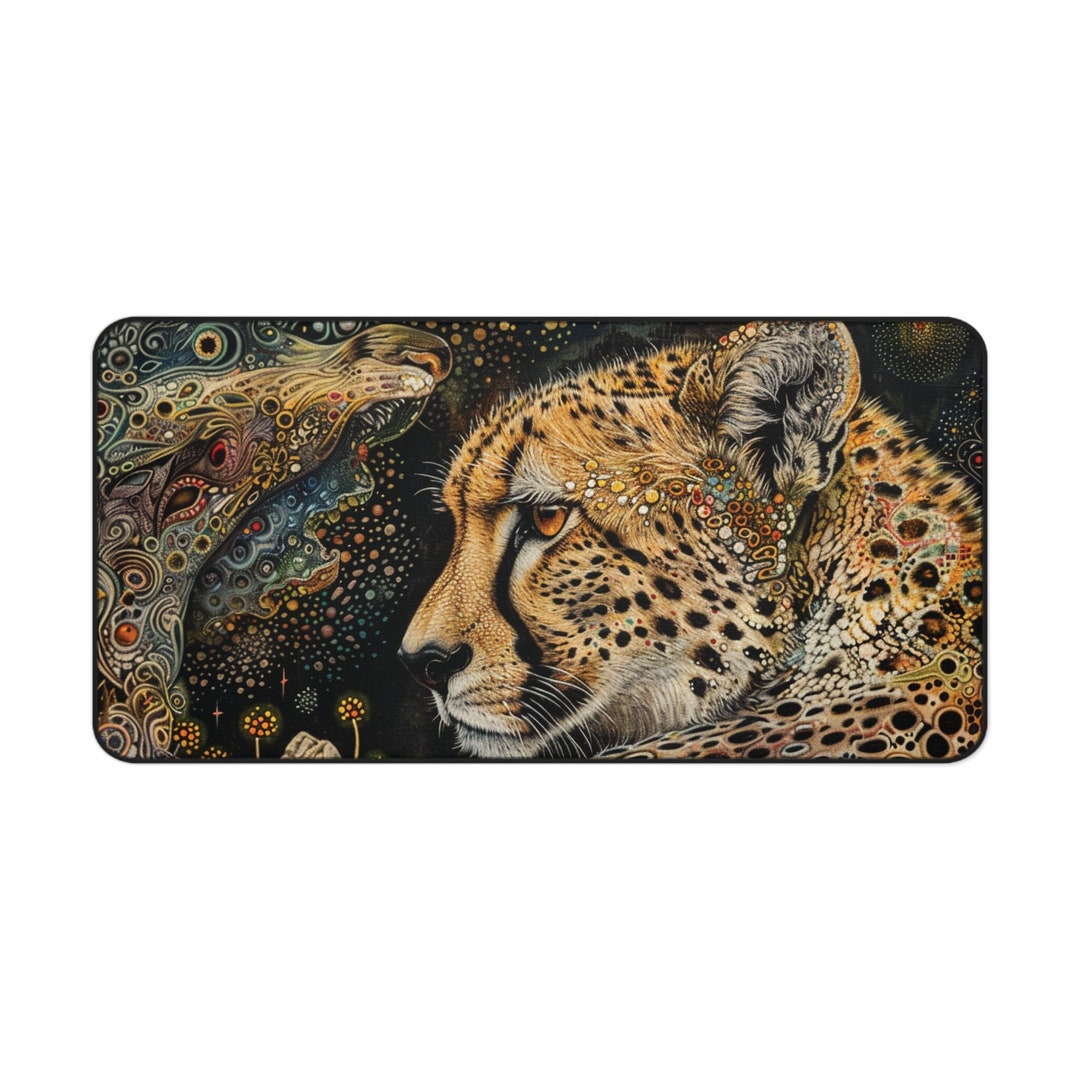 Pop Art Cheetah Desk Mat, Extended Mouse Pad, Gaming Desk Mat, XL Desk ...