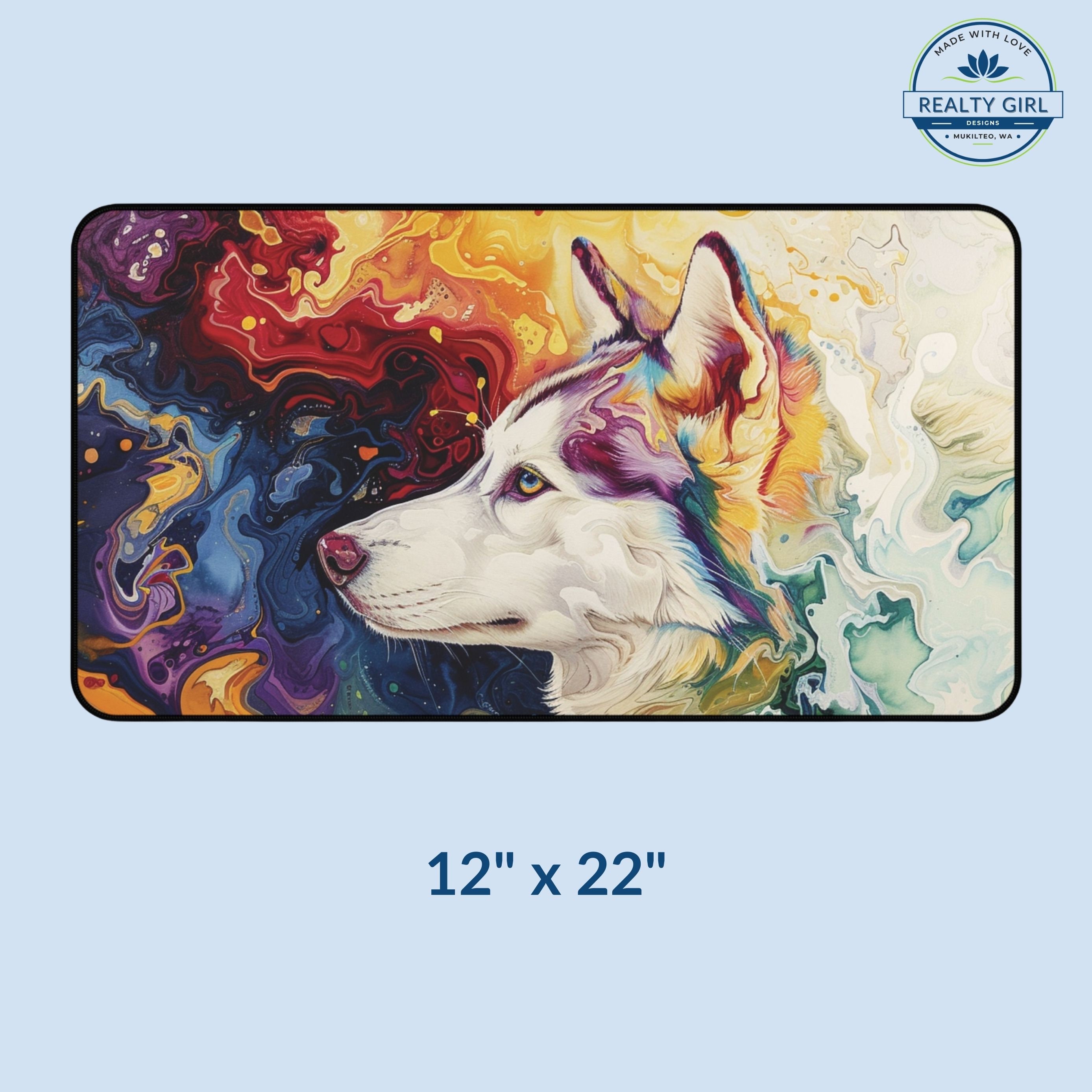 Siberian Husky Dog Desk Mat, Pop Art Husky Dog, Mouse Pad, Gaming Mat ...