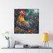 Colorful Rooster Aesthetic Abstract Art Print Canvas Wrap Boho Wall Art ...