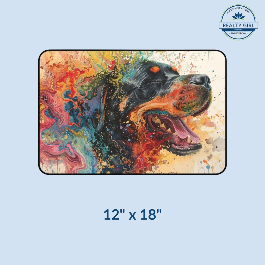 Pop Art Rottweiler Dog Desk Mat: XL Gaming Mouse Pad - Etsy