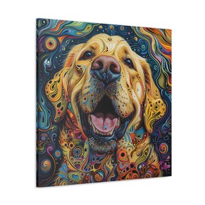 Yellow Labrador Retriever Dog Aesthetic Abstract Print Colorful Canvas ...