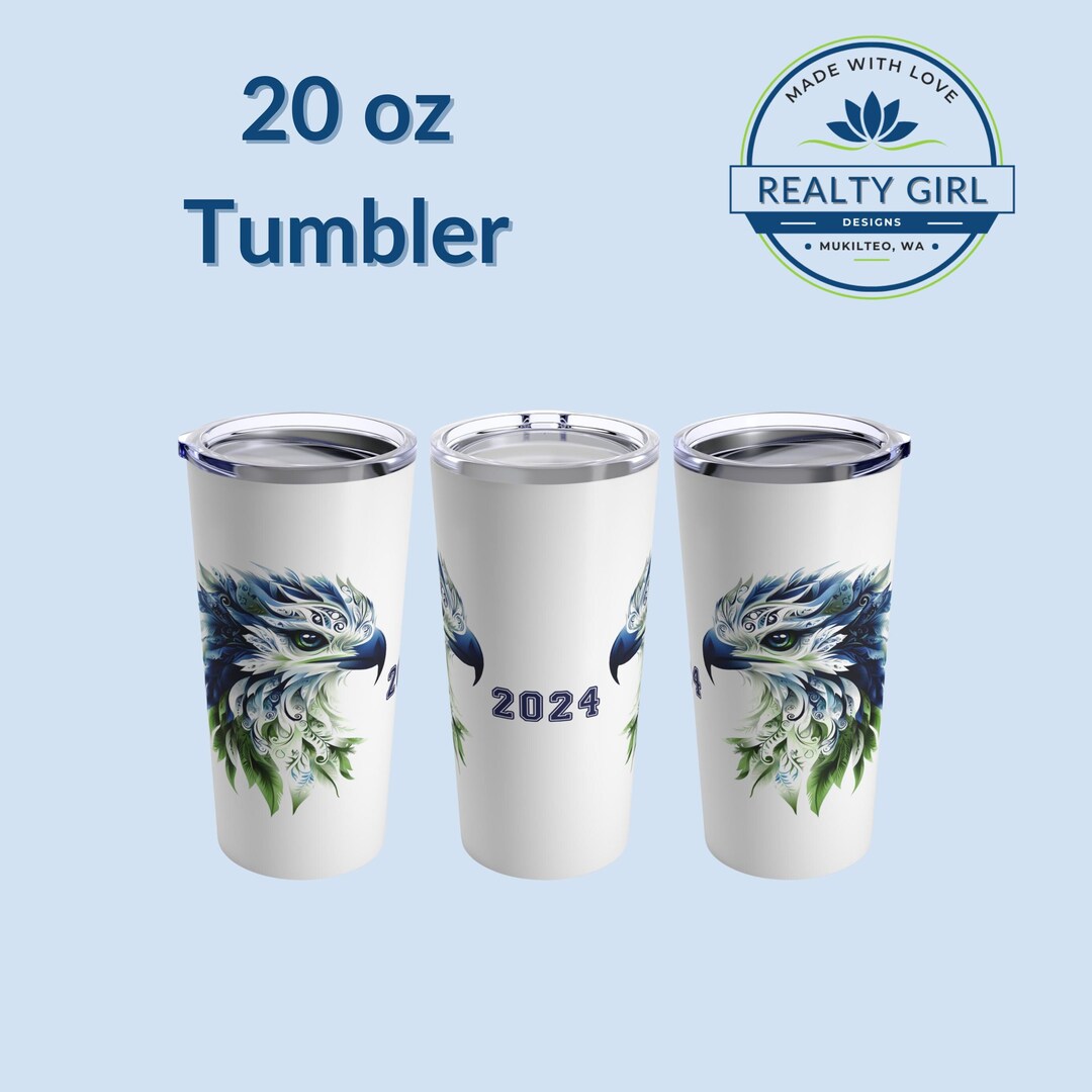 Personalized Seahawk Head 20oz Insulated Tumbler Football Sports Fan ...