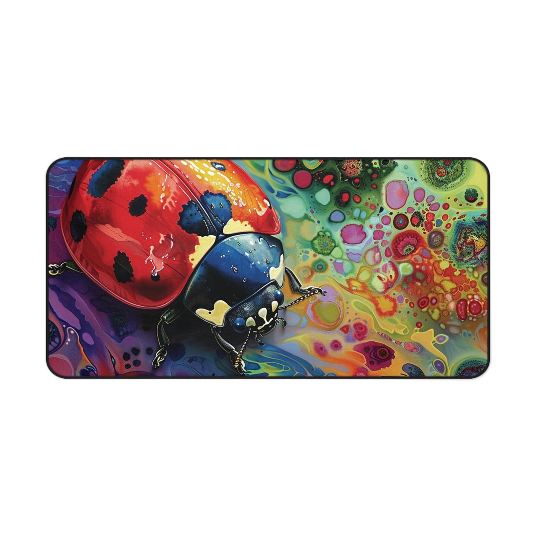 Rainbow Ladybug Pop Art Desk Mat, Extended Mouse Pad, Gaming Desk Mat ...
