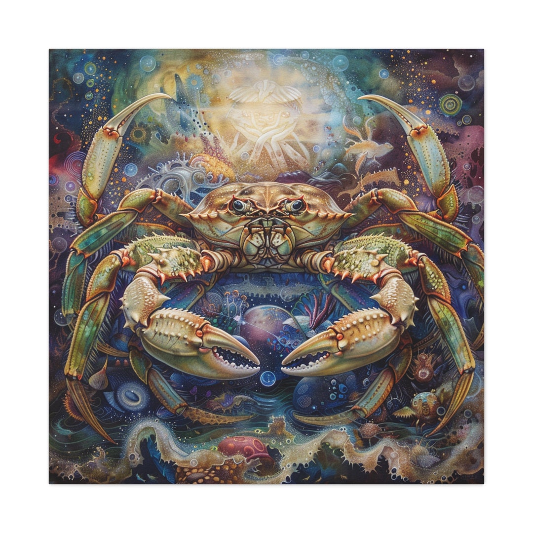 Dungeness Crab Abstract Boho Rainbow Aesthetic Print Wall Art Canvas ...