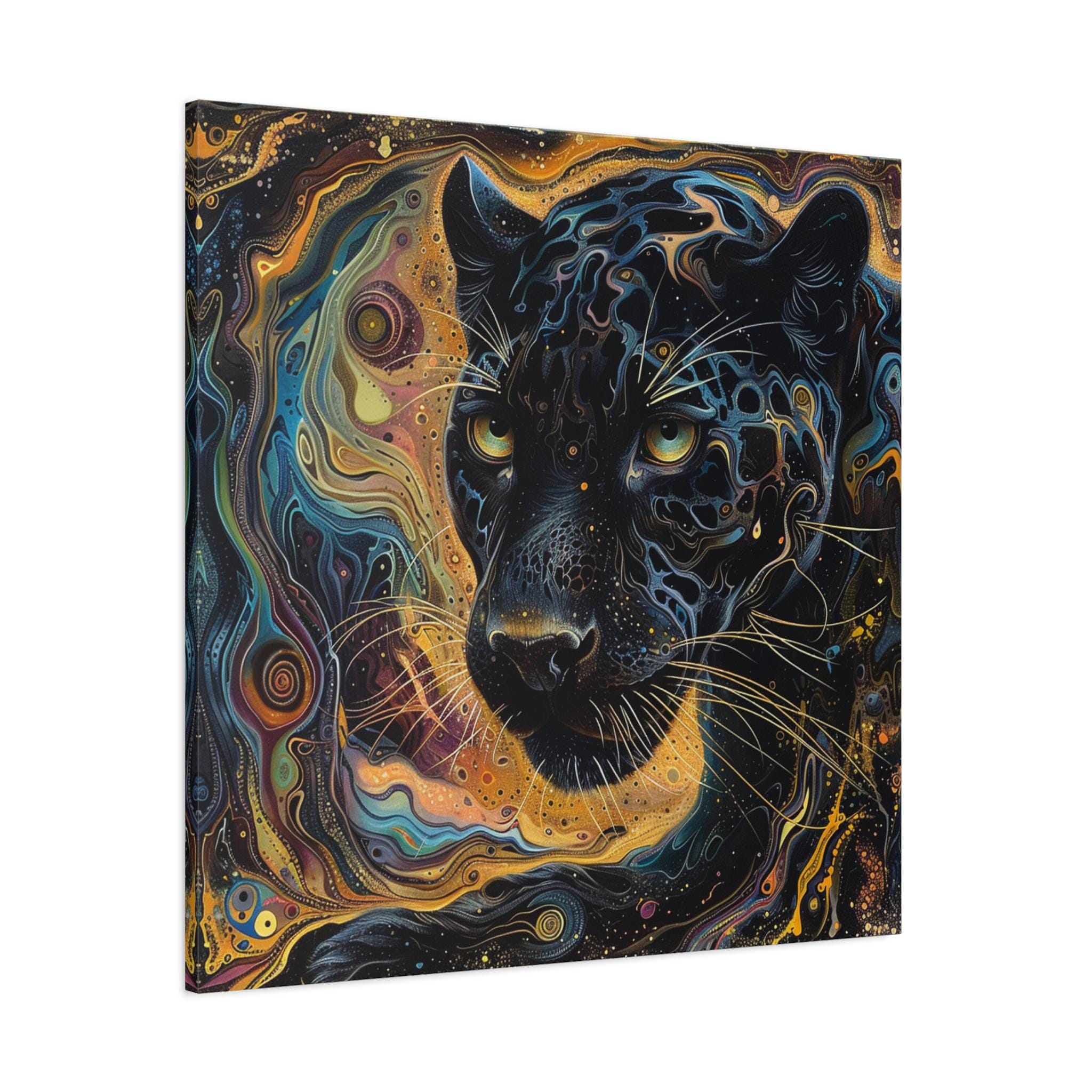 Abstract Black Panther Canvas Print: Rainbow Boho Wall Art - Etsy